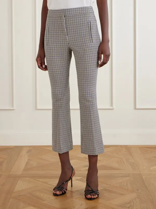 Veronica Beard Arte Prince Of Wales Flared Pants - Blue