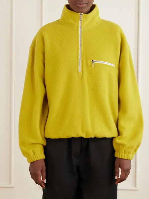 RIER Polar Wool-fleece Half-zip Sweatshirt - Yellow