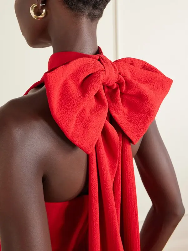 Rebecca Vallance Raziel Bow-detailed Crepe Gown