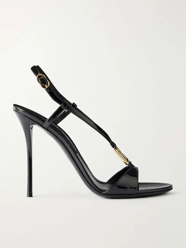 Dolce & Gabbana Logo-detailed 105 Patent-leather Sandals