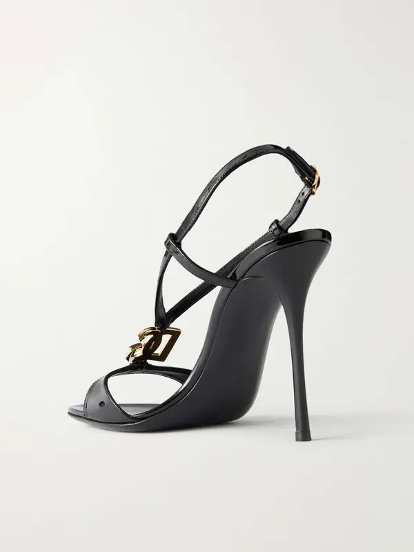 Dolce & Gabbana Logo-detailed 105 Patent-leather Sandals