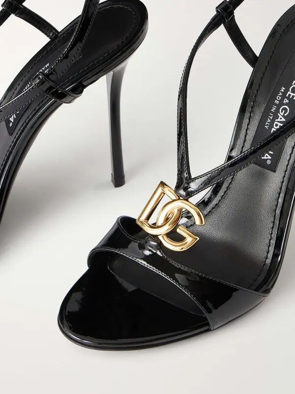 Dolce & Gabbana Logo-detailed 105 Patent-leather Sandals