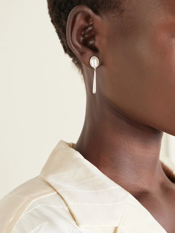 LOREN STEWART Sterling And Pearl Drop Earrings