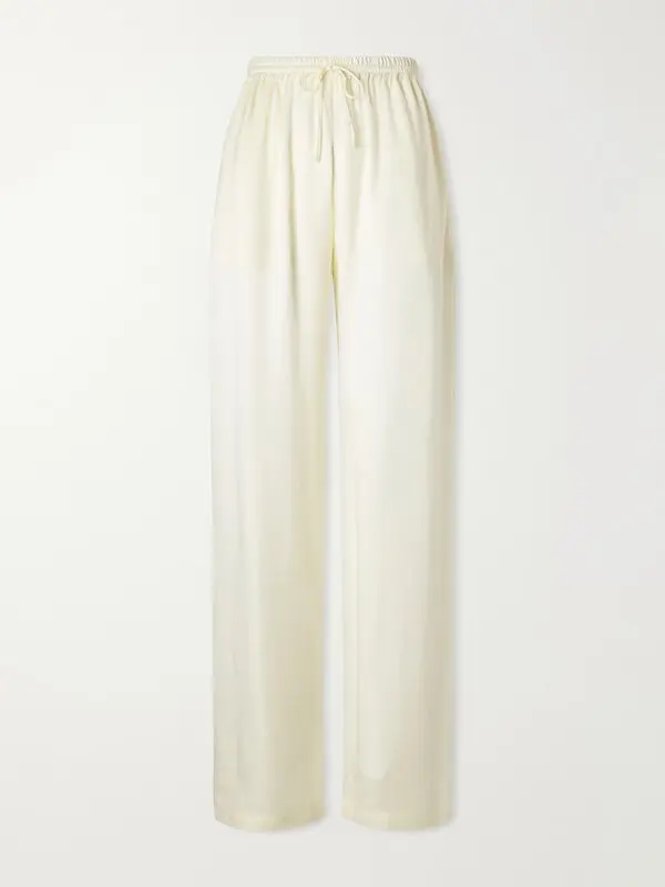 Sharon Wauchob Tuileries Satin Straight-leg Pants - Neutrals