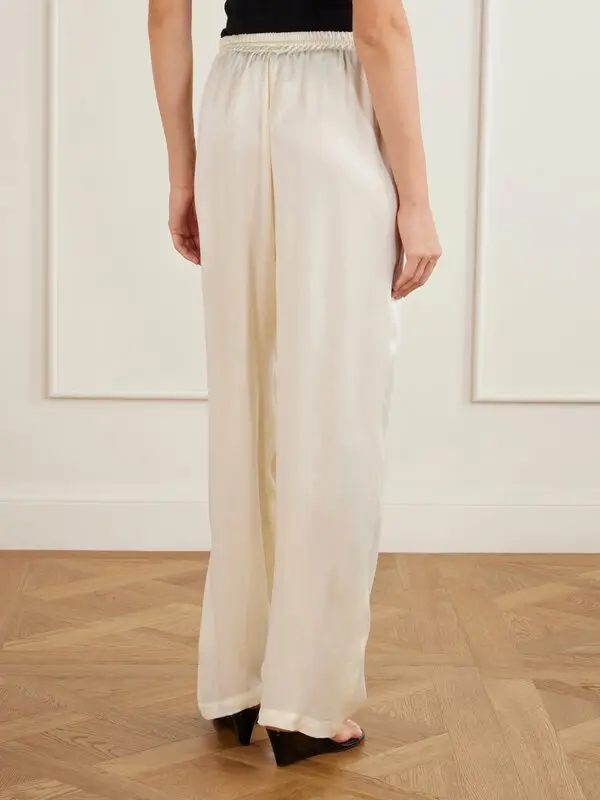 Sharon Wauchob Tuileries Satin Straight-leg Pants - Neutrals