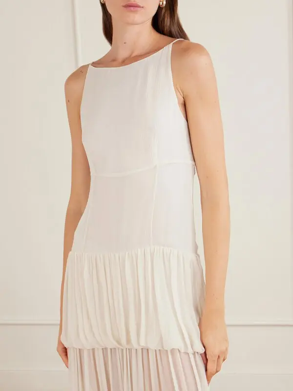 LIBEROWE Nina Tiered Silk-chiffon Maxi Dress - Neutrals