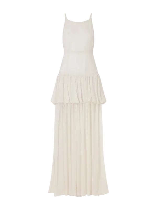LIBEROWE Nina Tiered Silk-chiffon Maxi Dress - Neutrals