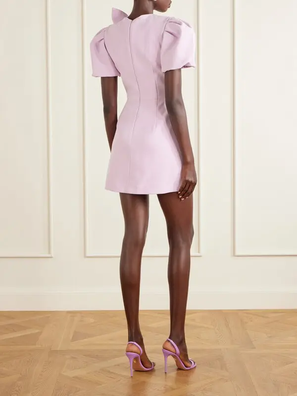 Rebecca Vallance Yolanda Bow-detail Crepe Mini Dress - Purple