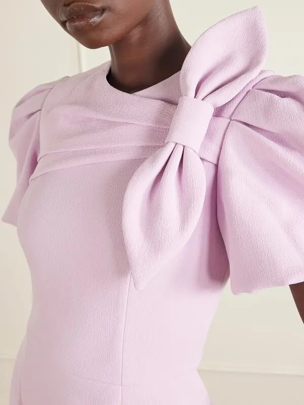 Rebecca Vallance Yolanda Bow-detail Crepe Mini Dress - Purple