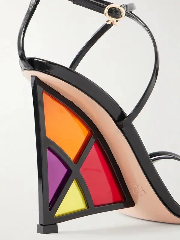 GIANVITO ROSSI Nuit 105 Leather Wedge Sandals