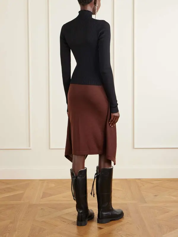 RIER Ribbed Silk Turtleneck Sweater