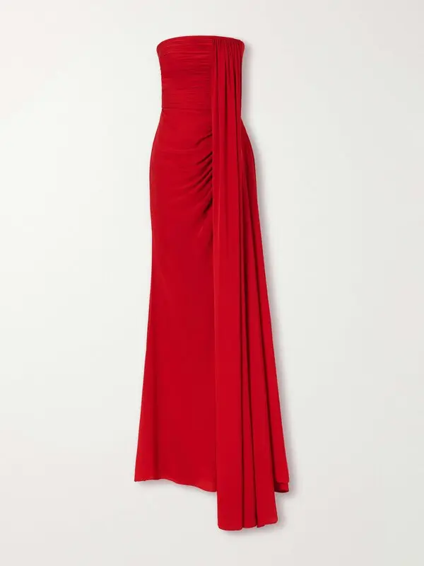 Elie Saab Draped Silk-georgette Gown