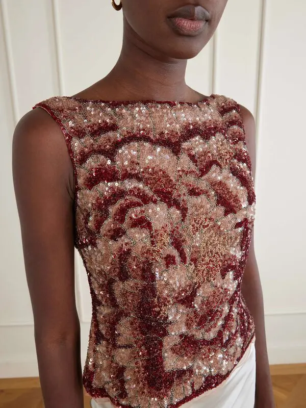 CLIO PEPPIATT Sequin-embellished Blouse