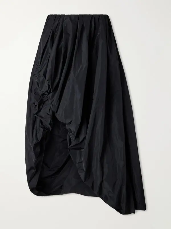 JIL SANDER Asymmetric Shell Midi Skirt - Black