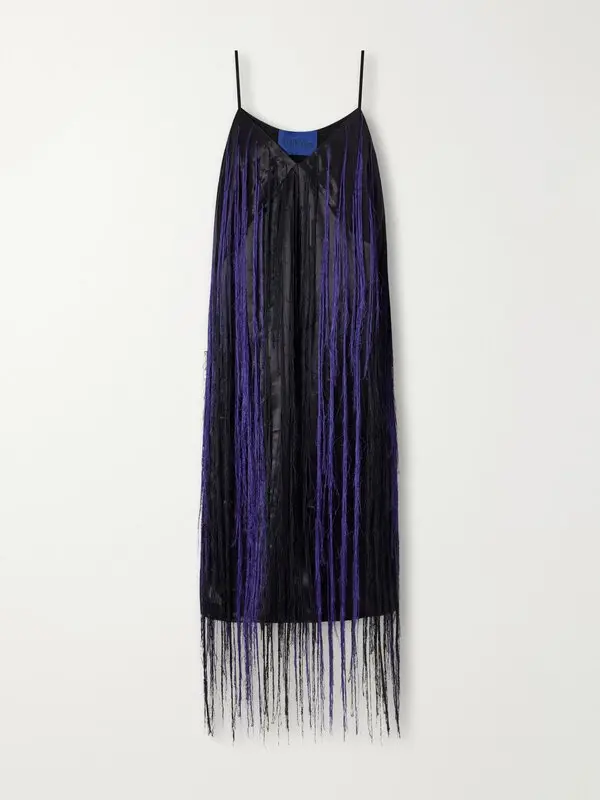 Sharon Wauchob Katia Fringed Midi Dress - Black