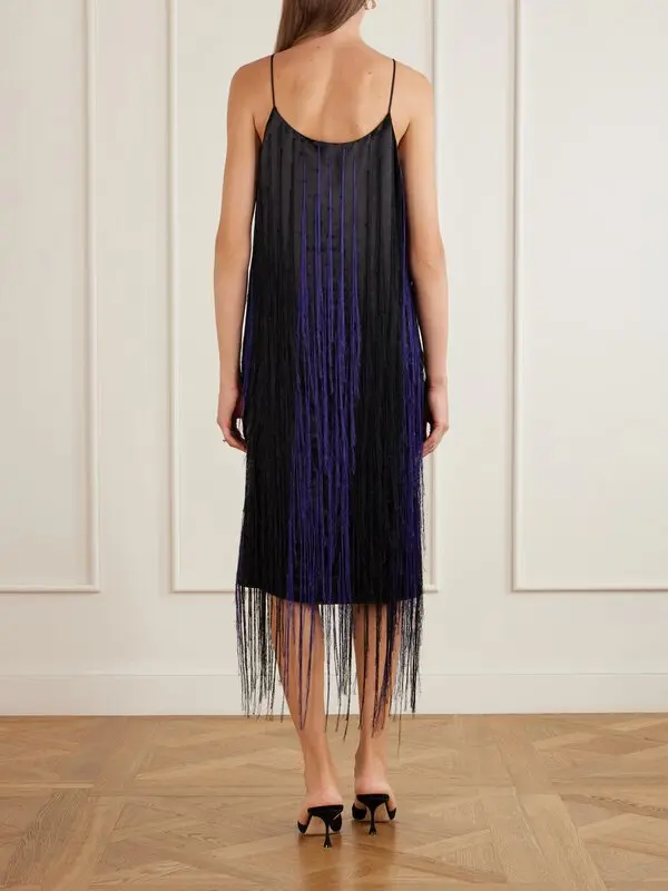 Sharon Wauchob Katia Fringed Midi Dress - Black
