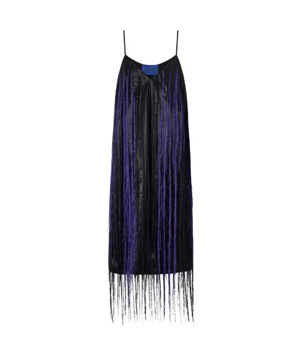Sharon Wauchob Katia Fringed Midi Dress - Black