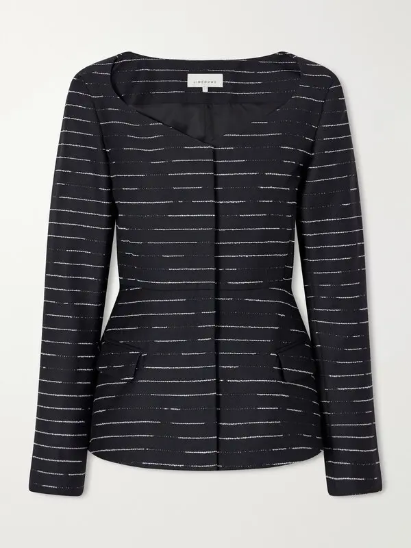 LIBEROWE Charlotte Striped Wool-gabardine Blouse