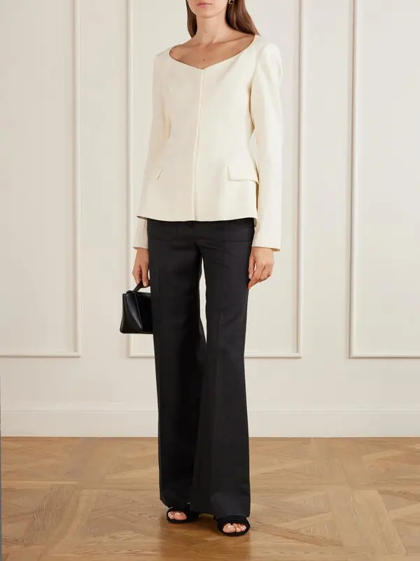 LIBEROWE Charlotte Wool-crepe Blouse In White