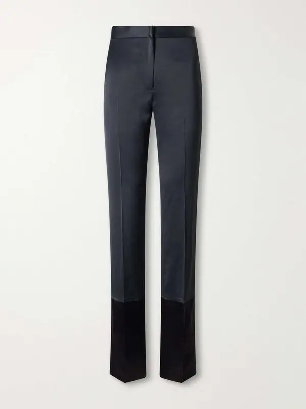 Sharon Wauchob Sue Paneled Satin Straight-leg Pants