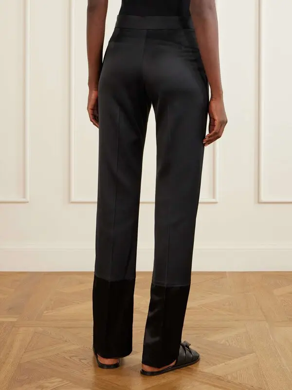 Sharon Wauchob Sue Paneled Satin Straight-leg Pants