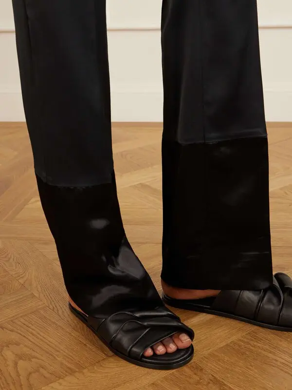 Sharon Wauchob Sue Paneled Satin Straight-leg Pants