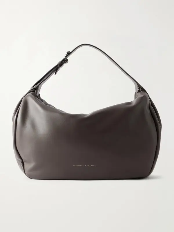 Brunello Cucinelli Leather Shoulder Bag - Black