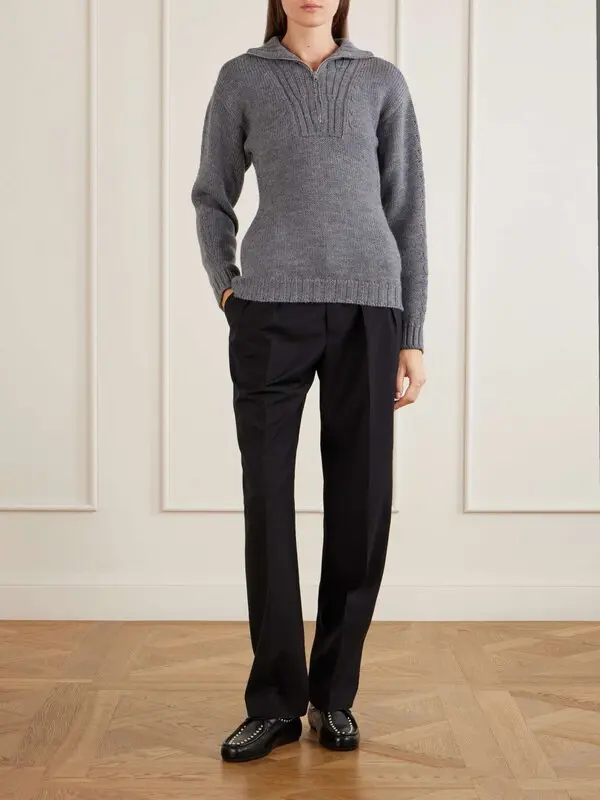 JIL SANDER Hood Studded Leather Loafers