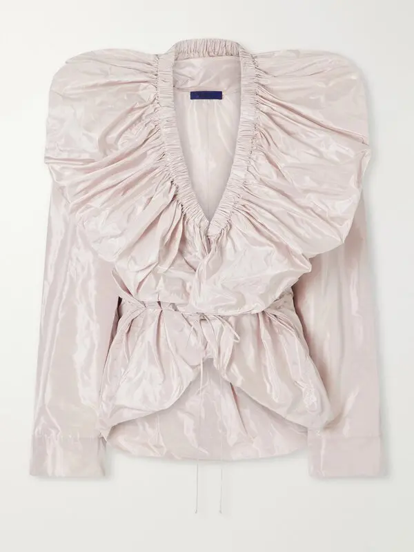 Sharon Wauchob Gathered Silk Duchess-satin Blouse - Pink