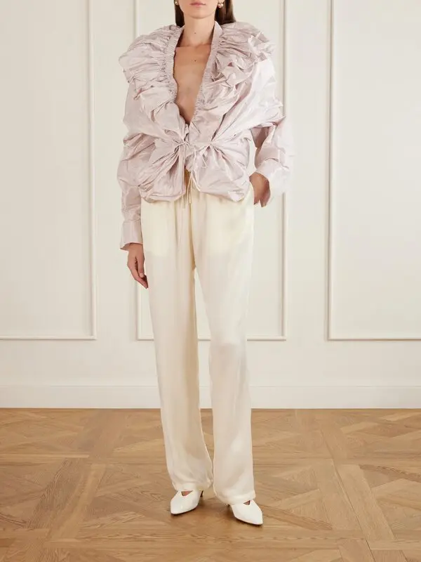 Sharon Wauchob Gathered Silk Duchess-satin Blouse