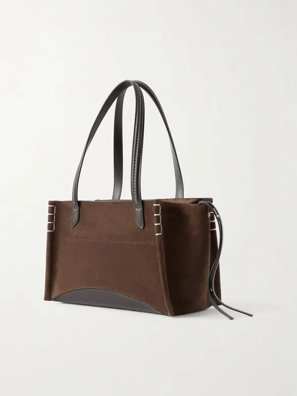 JW Anderson Leather-trimmed Suede Tote - Brown