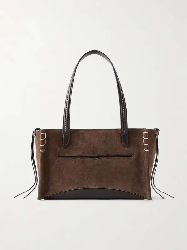 JW Anderson Loafer Leather-trimmed Suede Tote