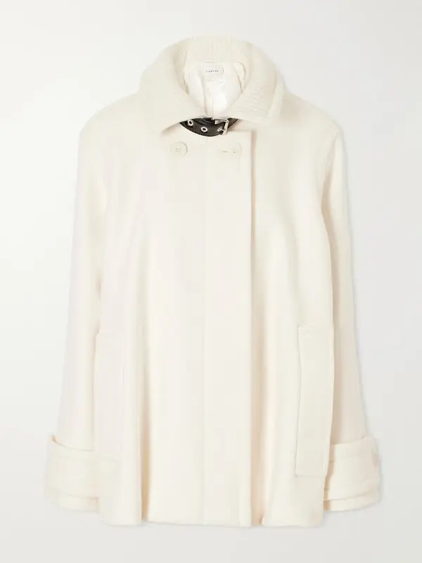 LANVIN Belted Wool Trench Coat - White