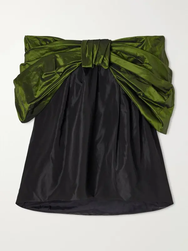 Simone Rocha Gathered Taffeta Bow Blouse