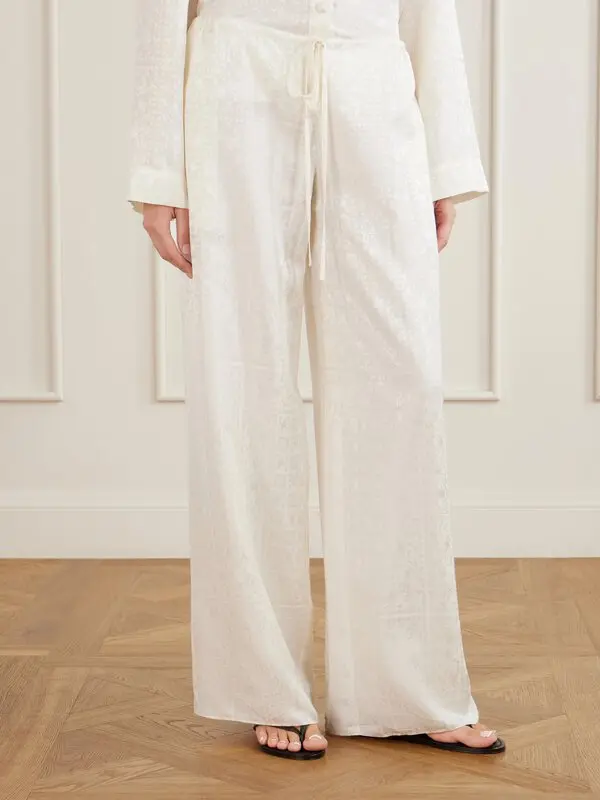 LIBEROWE Silk Jacquard Wide-leg Pants