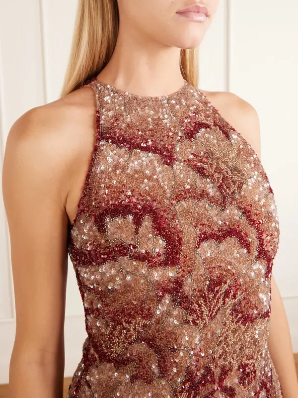 CLIO PEPPIATT Beaded Sequin-embellished Mini Dress With Fringe