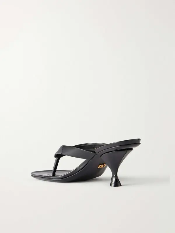 Dolce & Gabbana Logo-detailed Patent-leather Thong Sandals