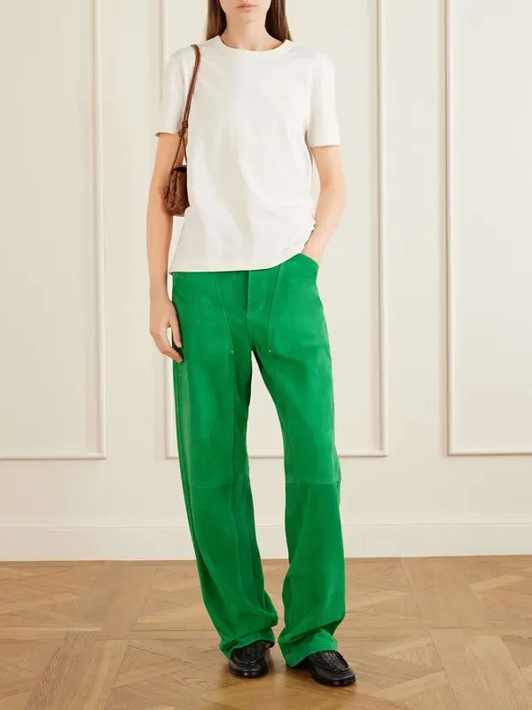 Bottega Veneta Suede Straight-leg Pants
