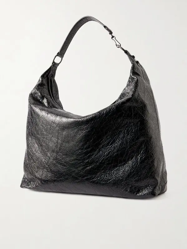 Balenciaga Le City Medium Crinkled Leather Shoulder Bag