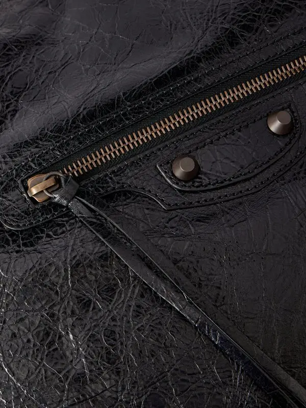 Balenciaga Le City Medium Crinkled Leather Shoulder Bag