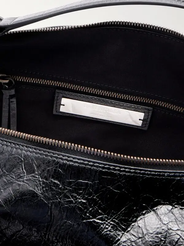 Balenciaga Le City Medium Crinkled Leather Shoulder Bag