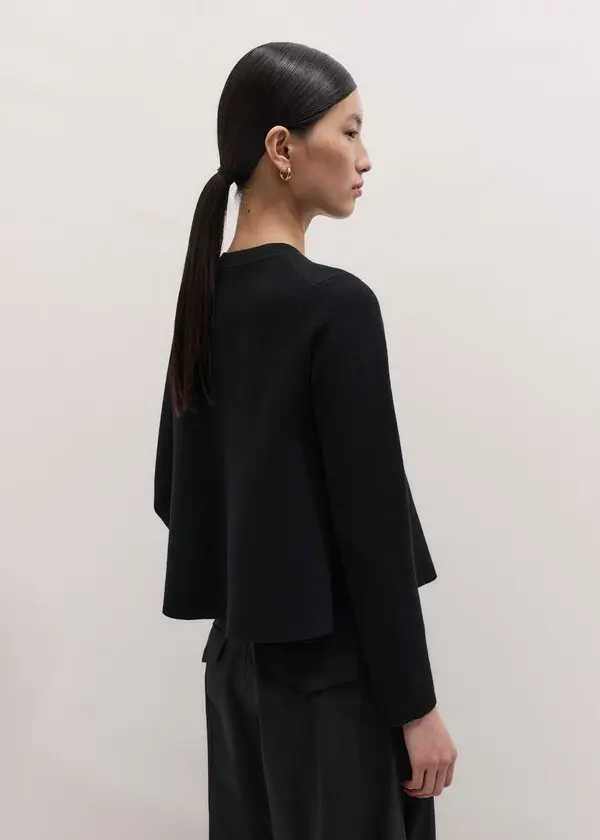 ME+EM Wool Stretch Button Through Swing Cardigan