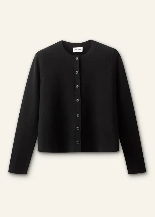 ME+EM Wool Stretch Button Through Swing Cardigan