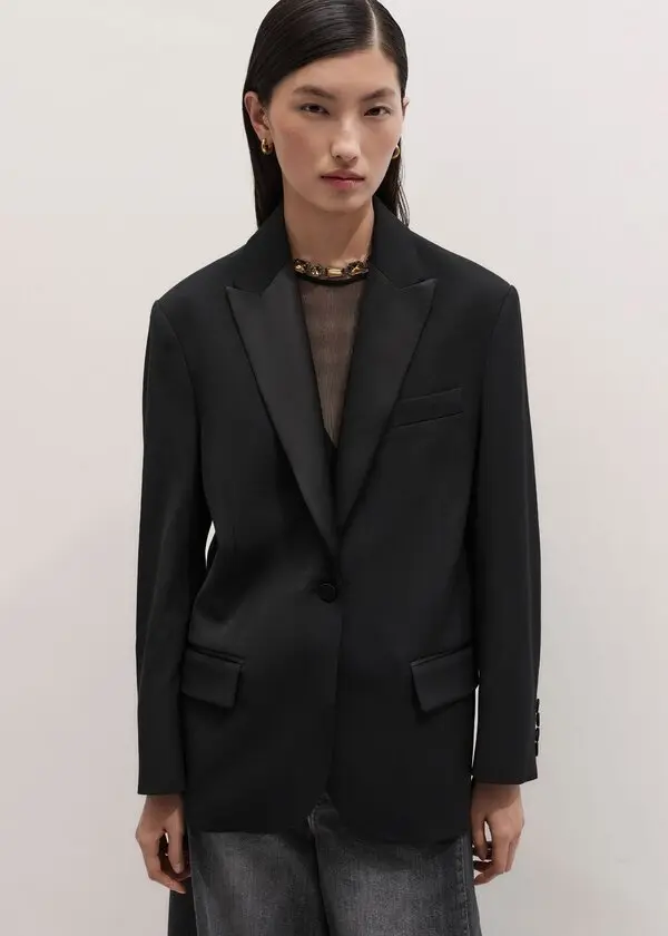 ME+EM Oversized Tuxedo Jacket With Shawl Lapel