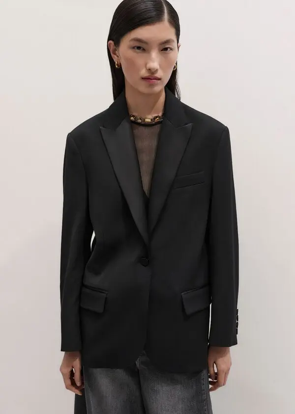 ME+EM Oversized Tuxedo Jacket With Shawl Lapel