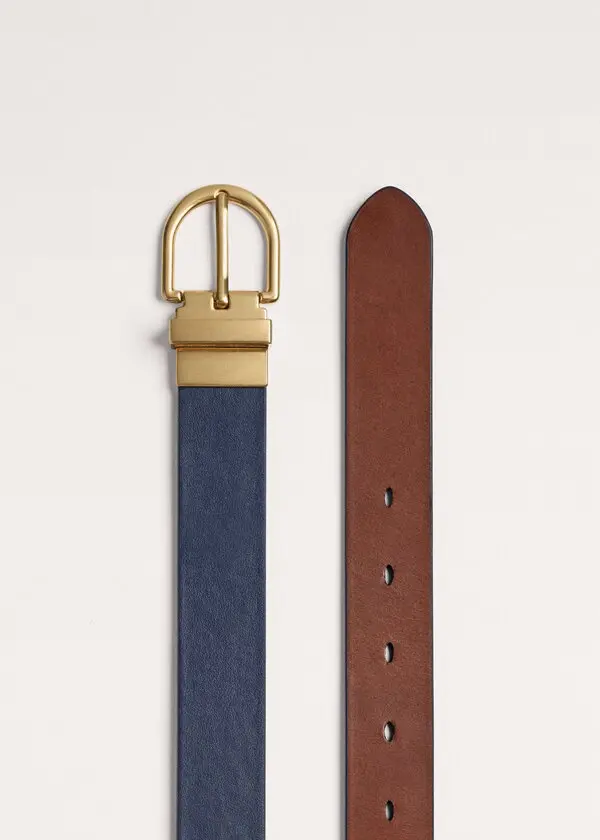ME+EM 30mm Classic Round Reversible Belt Navy-pecan