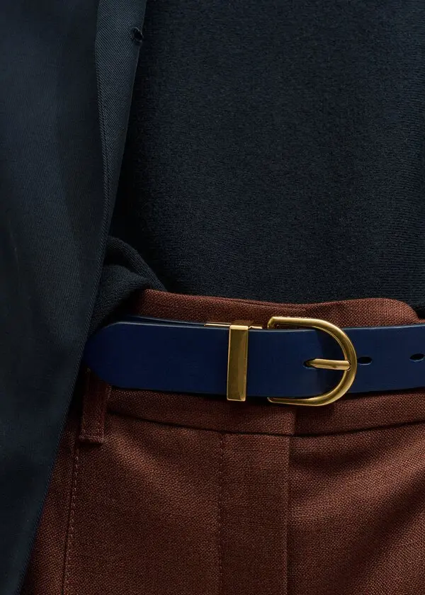 ME+EM 30mm Classic Round Reversible Belt Navy-pecan