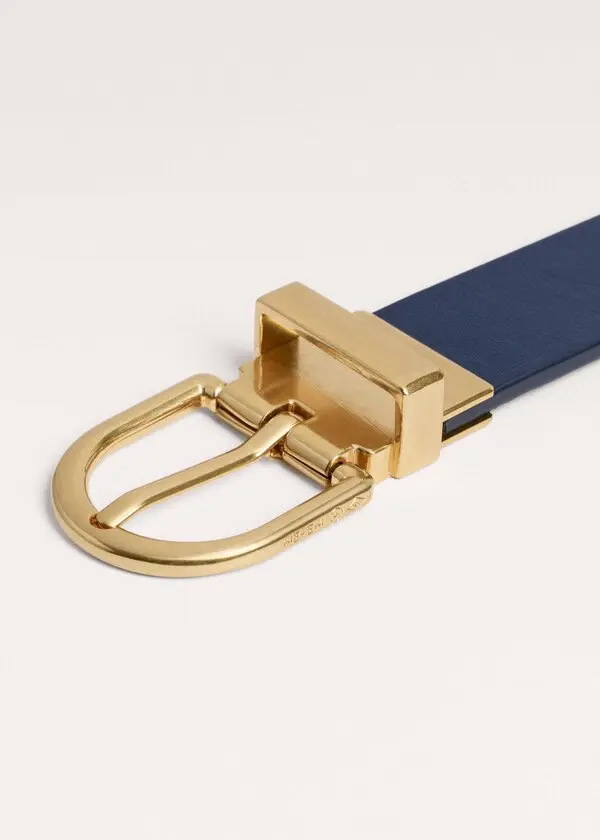 ME+EM 30mm Classic Round Reversible Belt Navy-pecan