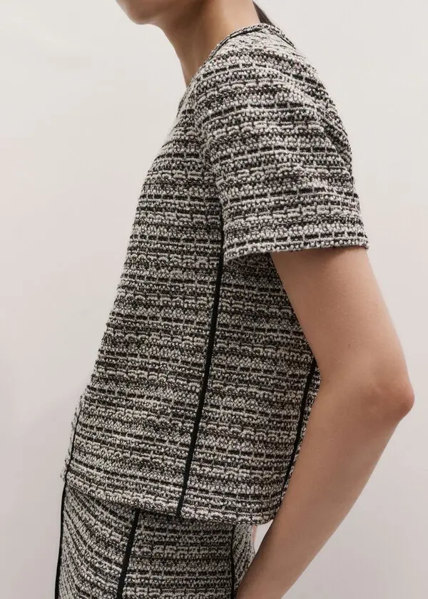 ME+EM Textured Tweed Cropped Tee