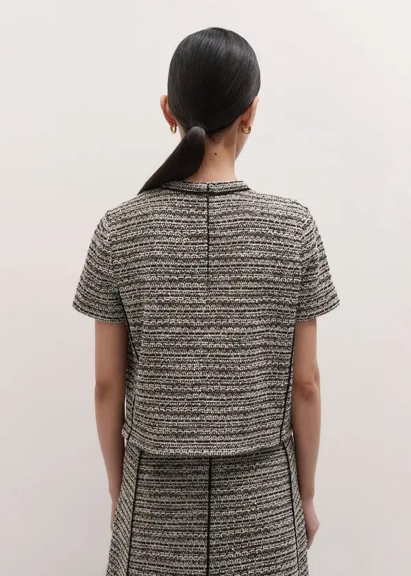 ME+EM Textured Tweed Cropped Tee